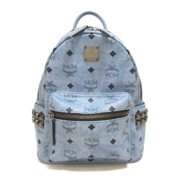 MCM | Bags | Mcm Rucksack Backpack Bag Leather Blue | Poshmark
